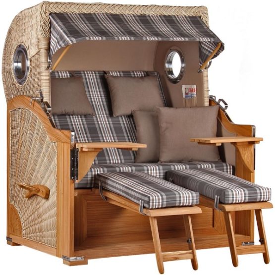 Strandkorb Norderney Teak Bullauge PE shell Dessin 522-KOMPLETTSET ...