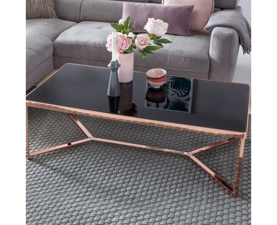 Wohnling Beistelltisch »Design Couchtisch Glasplatte Schwarz / Gestell ...