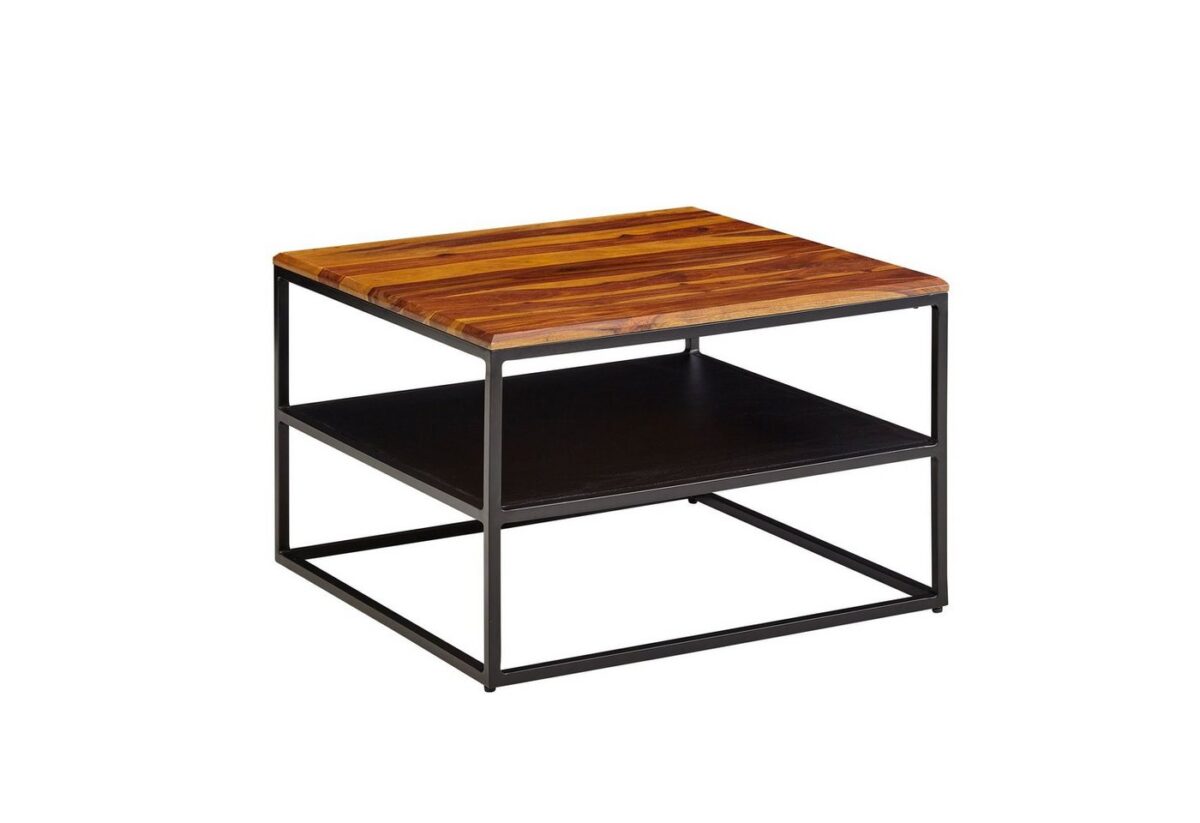 Wohnling Couchtisch »WL6.734«, 60x60x40 cm Sheesham Massivholz / Metall ...