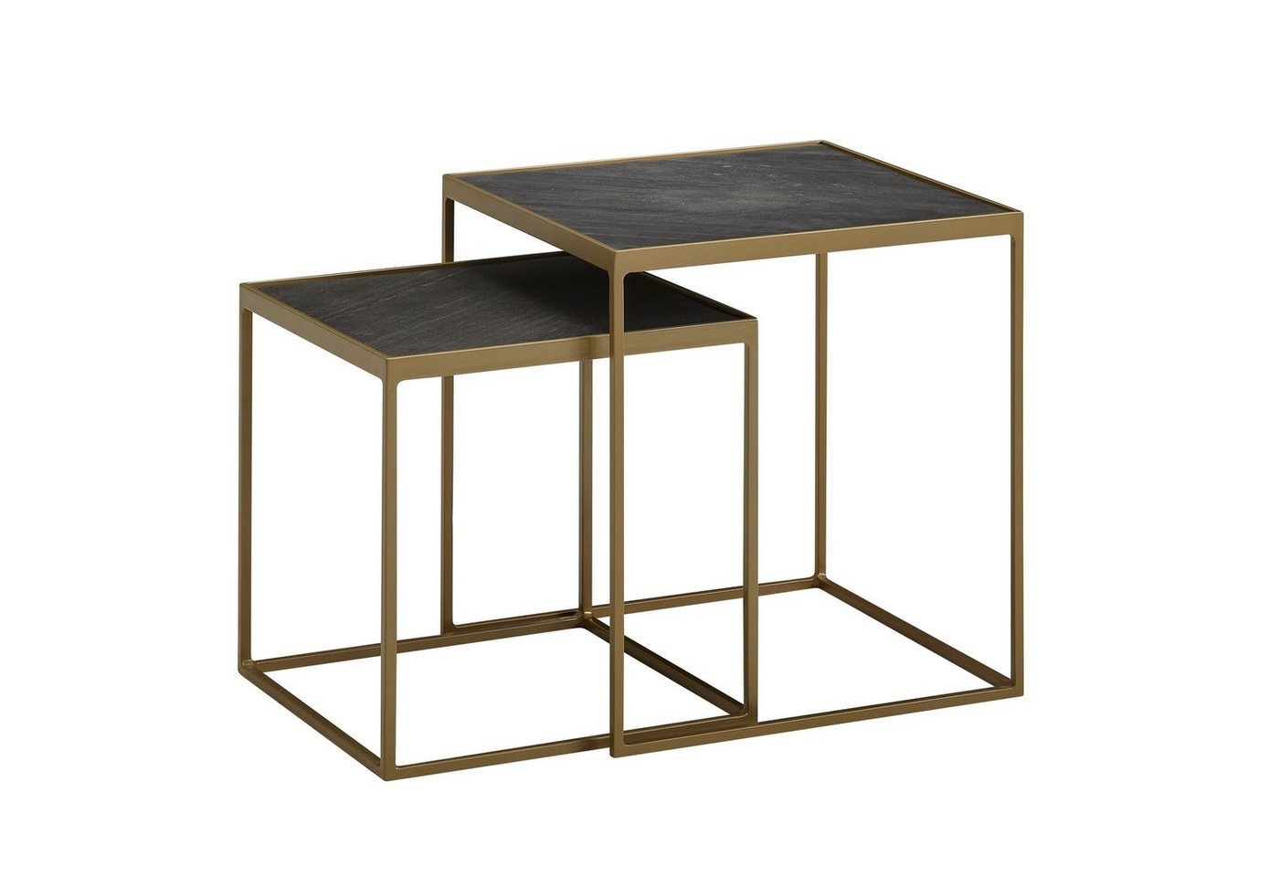 Wohnling Satztisch »WL6.634«, Wohnzimmertisch 2er Set MDF in Stein-Optik / Metall Beistelltisch ...